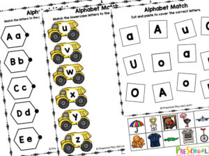 FREE Alphabet and Picture Matching Worksheets for Pre K