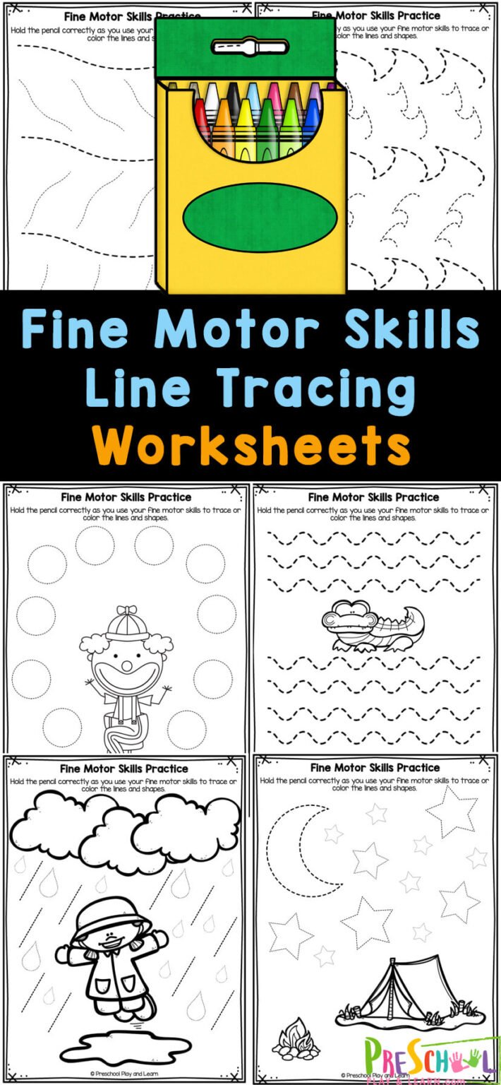 Fine Motor Skills Line Tracing Worksheets for 3 year olds