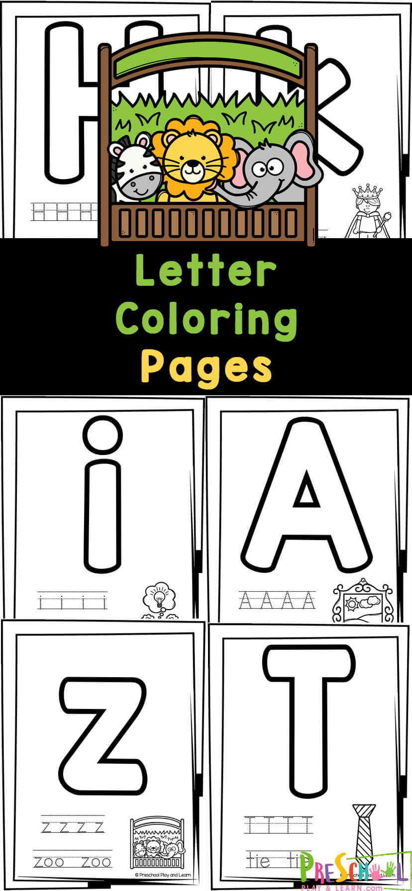 FREE Printable Preschool Letter Coloring Worksheet Pages