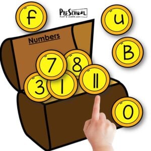 Pirate Treasure Chest Sorting Letters and Numbers Activity