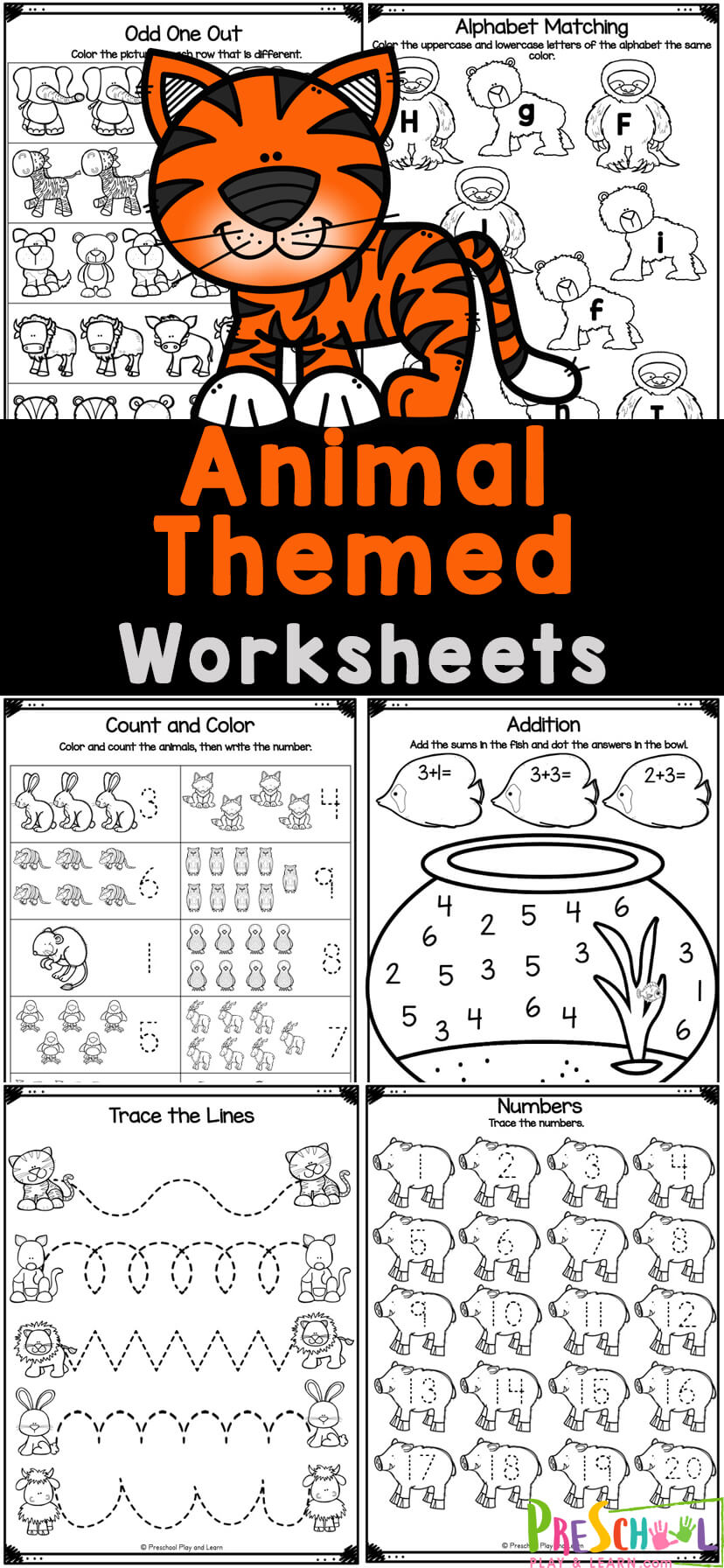 FREE Printable Animal Worksheets for Preschoolers