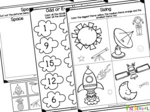 FREE Printable Space Worksheets for Preschoolers