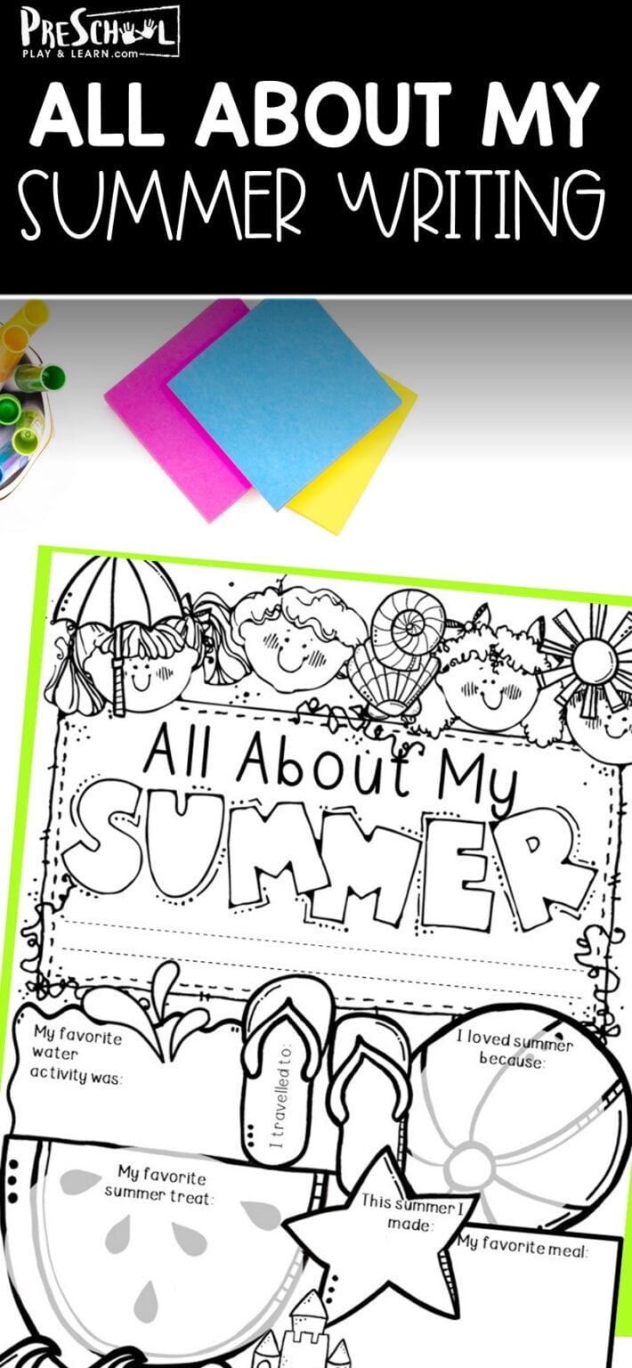 All About My Summer Worksheets for Preschoolers
