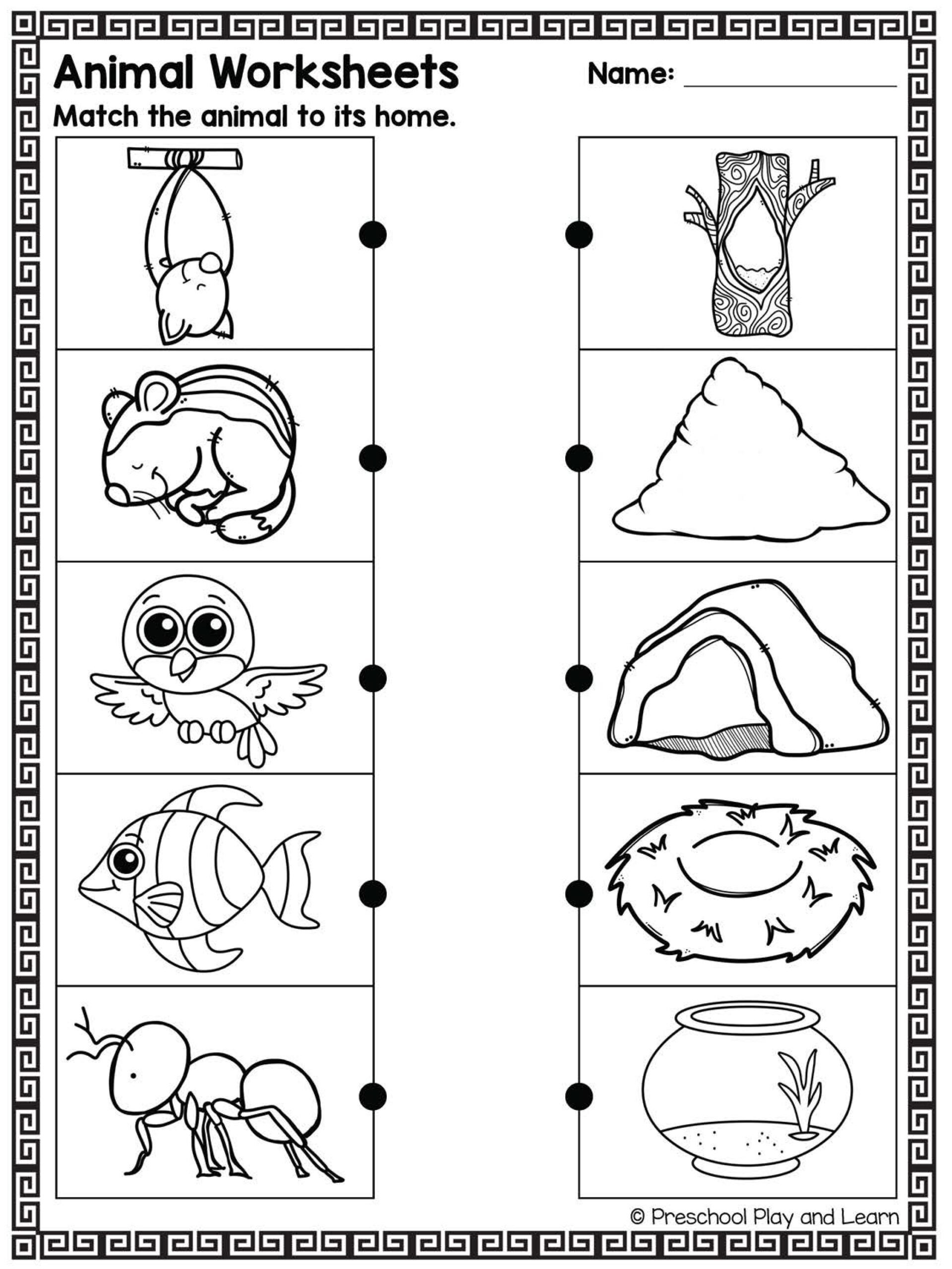 FREE Printable Preschool Animal Worksheets