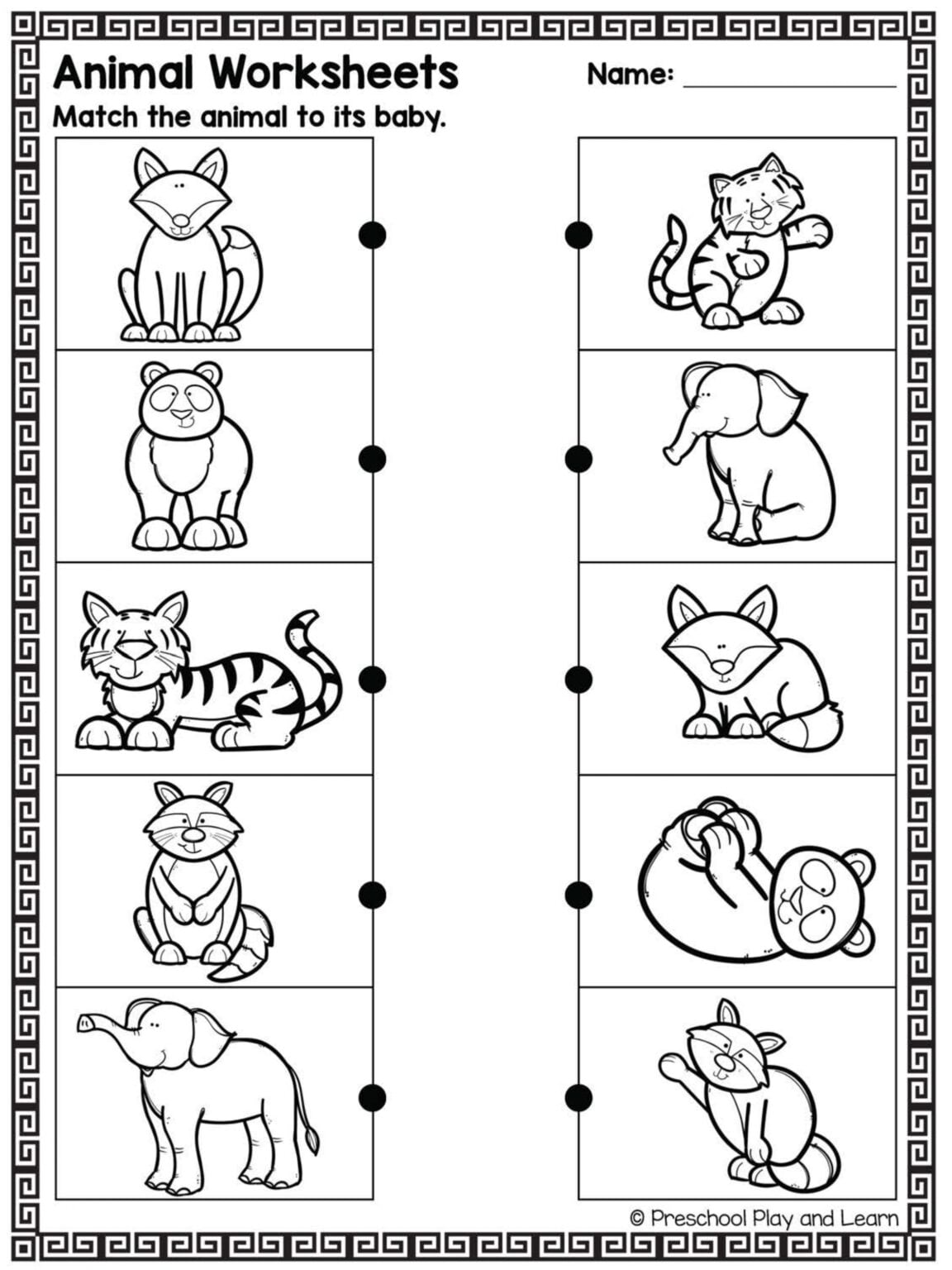 FREE Printable Preschool Animal Worksheets