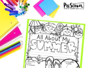 All About My Summer Worksheets for Preschoolers