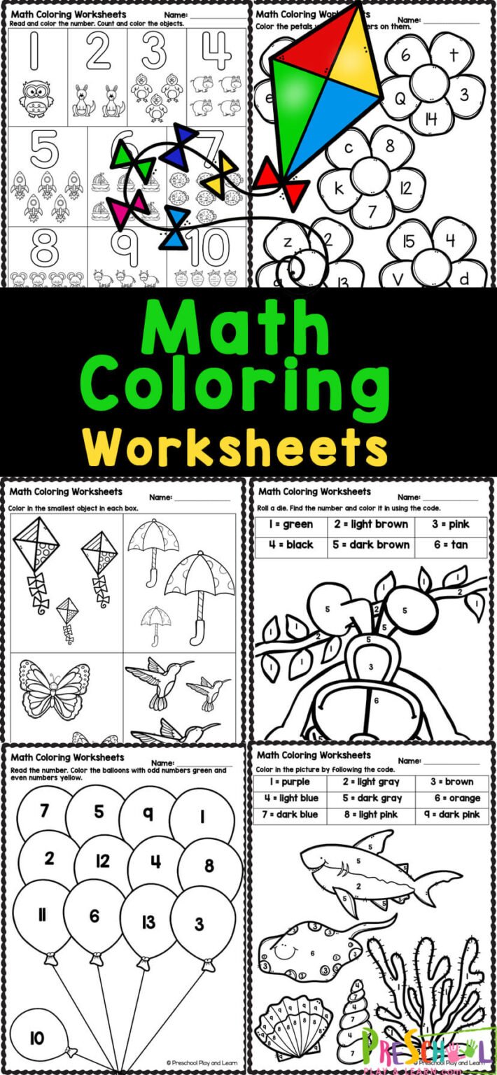 🖍️ Math Coloring Pages - Free Preschool Worksheets