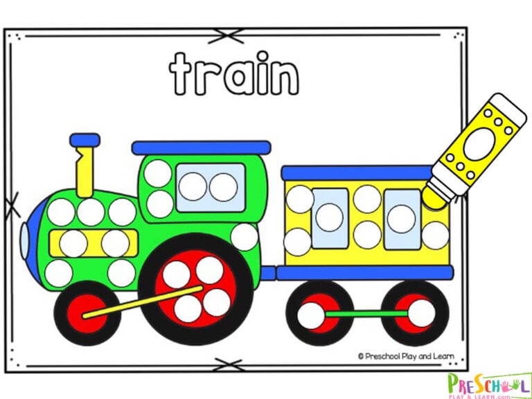 Transportation Dot Marker Printables - Fun Preschool Worksheets