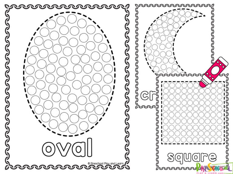 Shape Do-a-Dot Printables - Free Preschool Bingo Marker Worksheets!