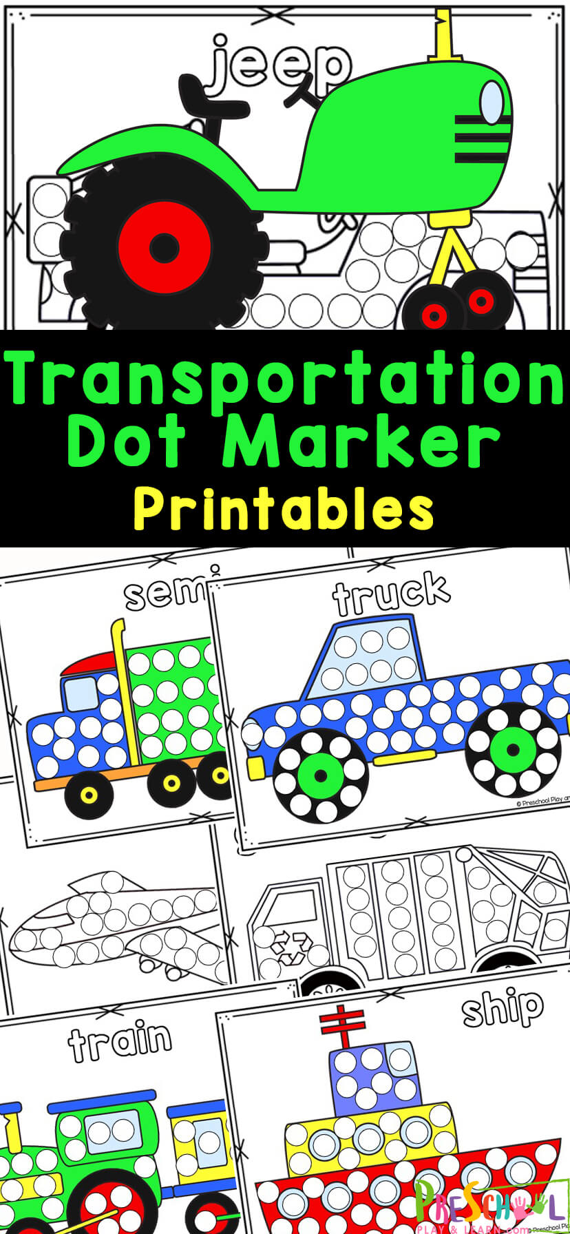 🚌 Transportation Worksheets for Preschool - Land, Air, and Water
