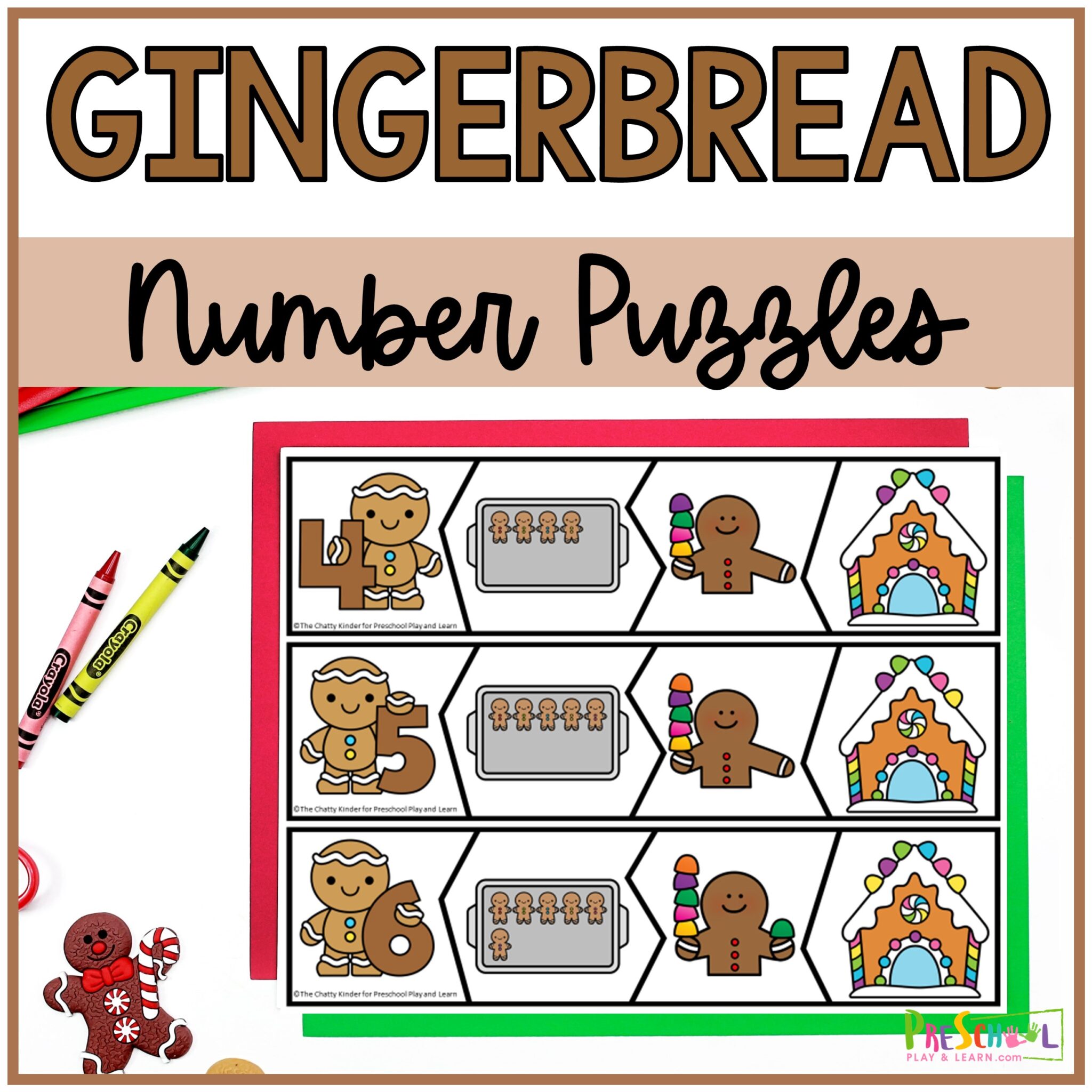 Gingerbread Counting Math Activities for Preschoolers