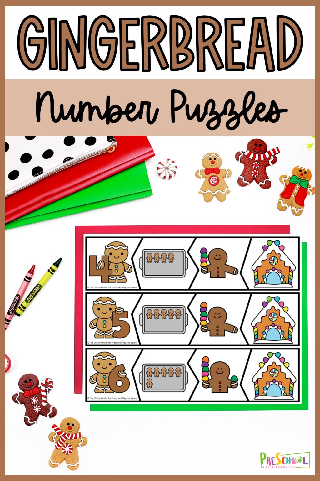 Gingerbread Counting Math Activities for Preschoolers