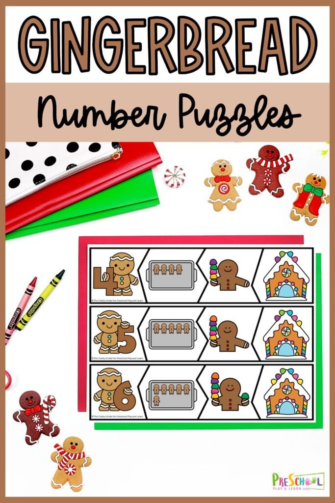 Gingerbread Counting Math Activities for Preschoolers