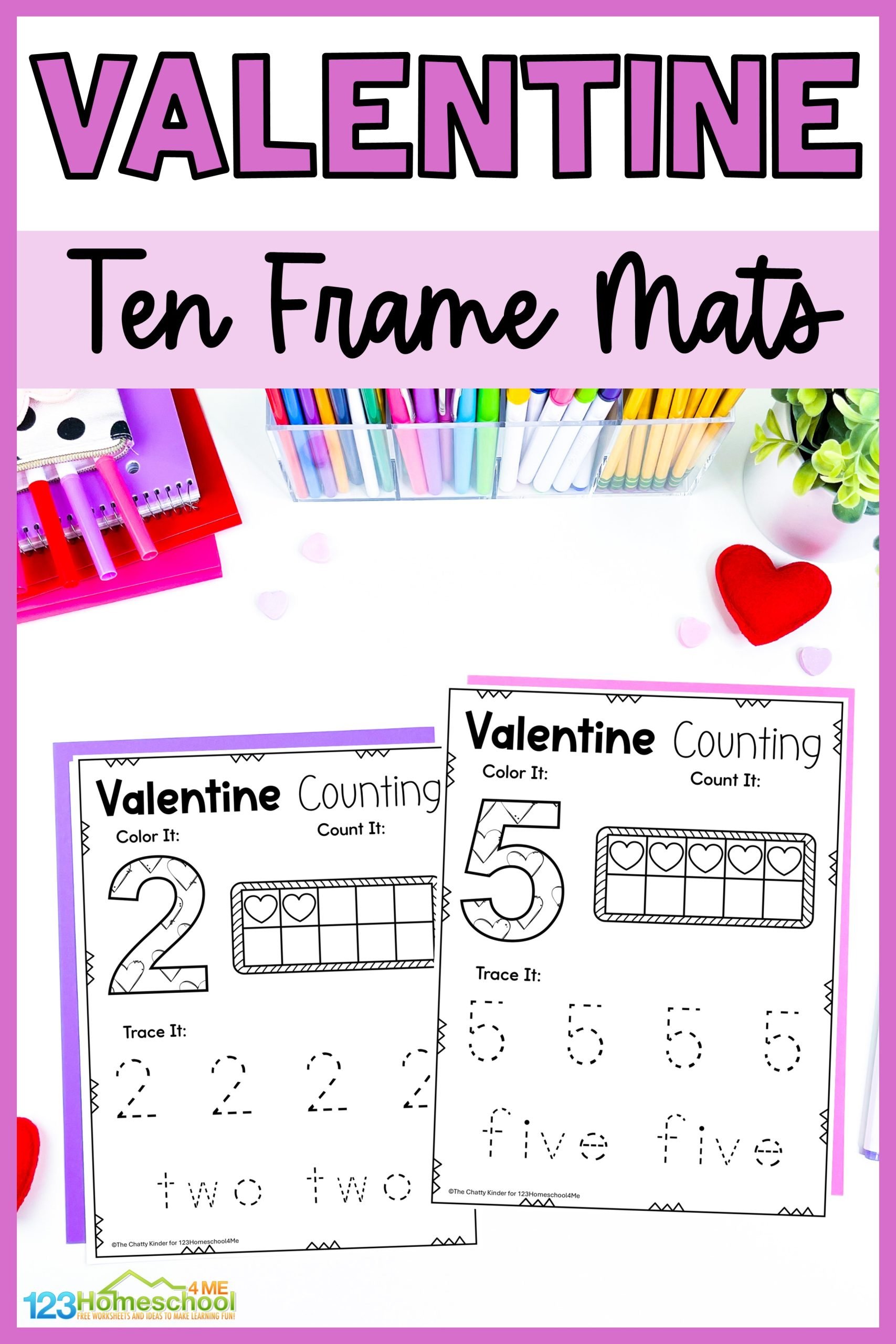 Valentines Day Counting Worksheets: Free Printable Preschool Activities