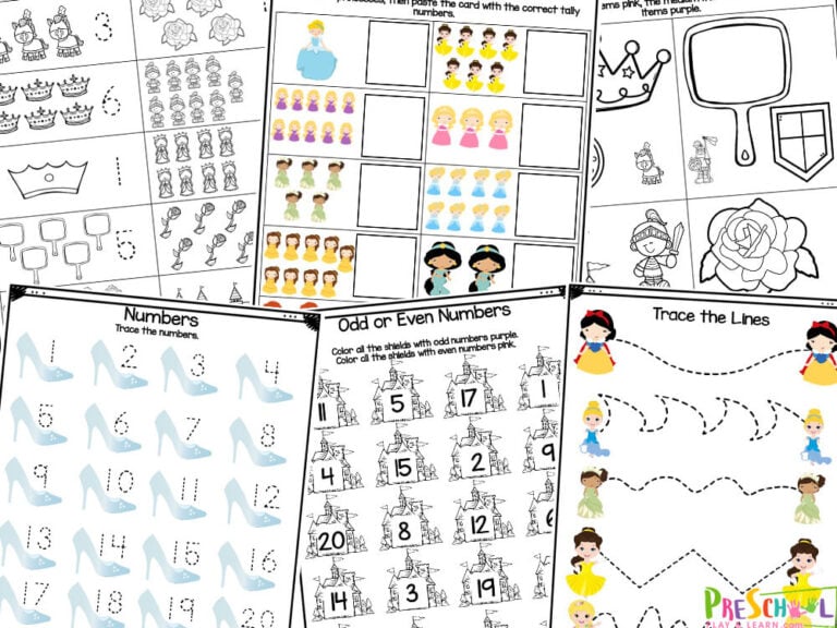 👑 Free Printable Disney Princess Worksheets for Preschoolers