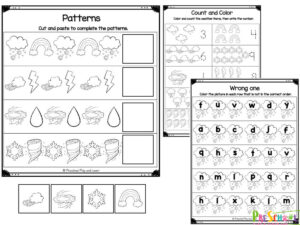 ⛅ Free Printable Weather Worksheets for Preschoolers & Kindergarten