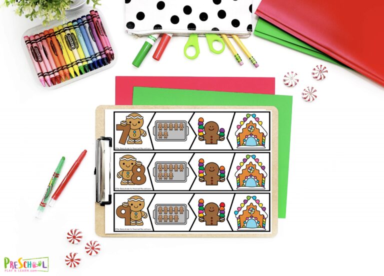 Gingerbread Counting Math Activities for Preschoolers