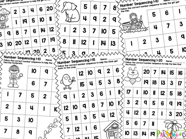 Number Mazes Worksheets - Fun Math Activity for Preschool