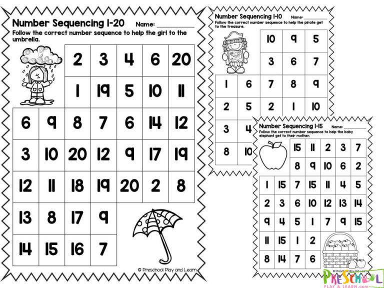 Number Mazes Worksheets - Fun Math Activity for Preschool