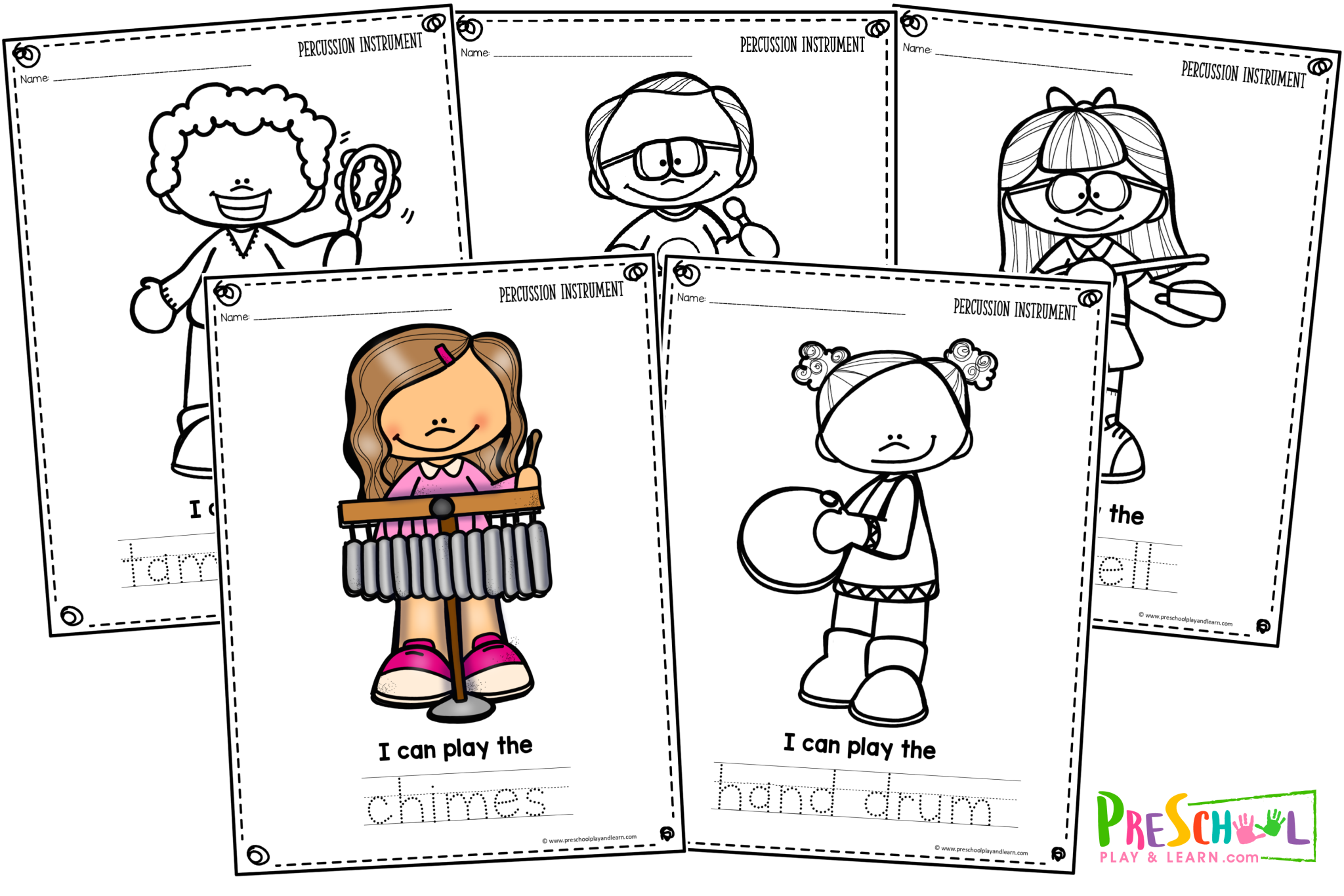 Free Cute Music Instrument Colouring Pages