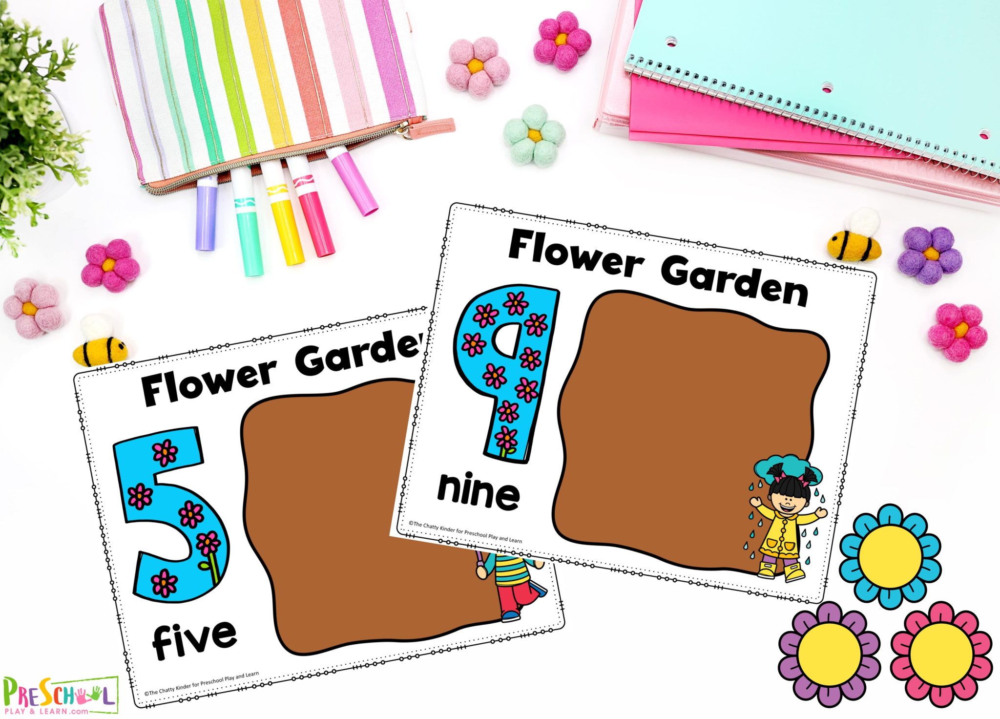 Build Early Math Skills with Spring Counting Mats for Pre-K thru 1st