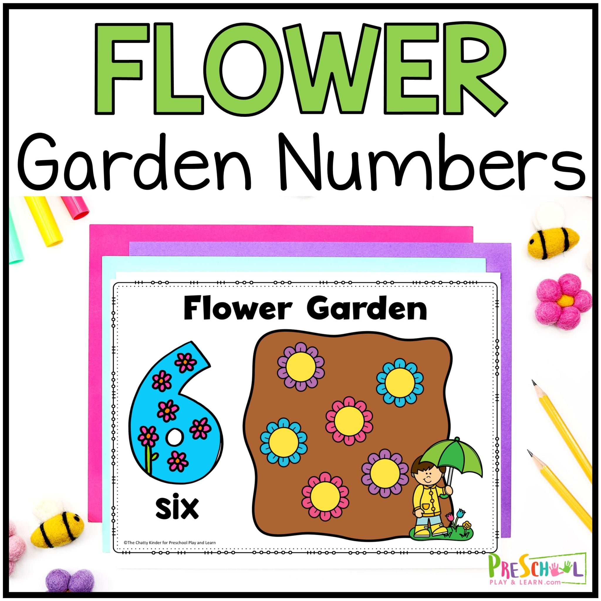 🌂 FREE Printable Spring Umbrella Counting Crafts for Preschoolers
