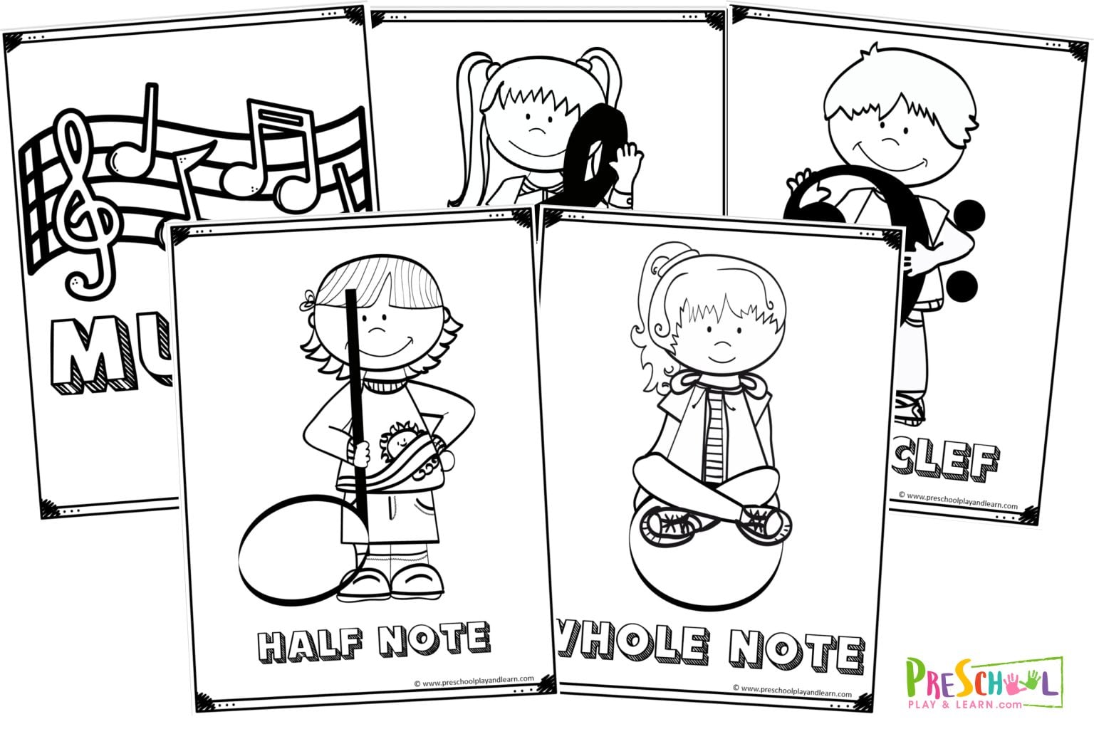 🎵 Music Coloring Pages - Notes & Symbols