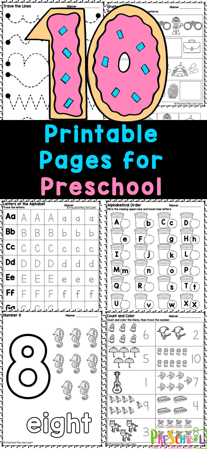 Printable Pages for Preschool - Pre-k Free Printable Worksheets