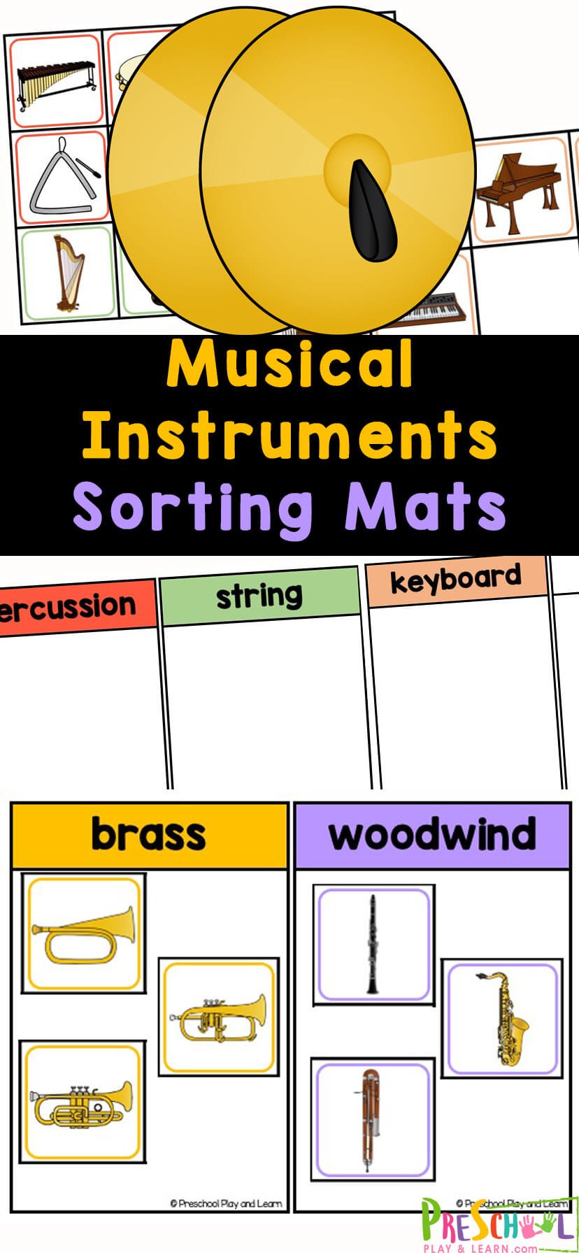Musical Instruments Families Sorting Mats