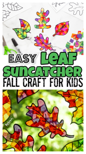 EASY Fall Leaf Suncatcher Craft for Preschool - Free Printable Template!