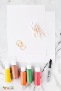 Q-tip Painted Fall Tree Craft for Preschool