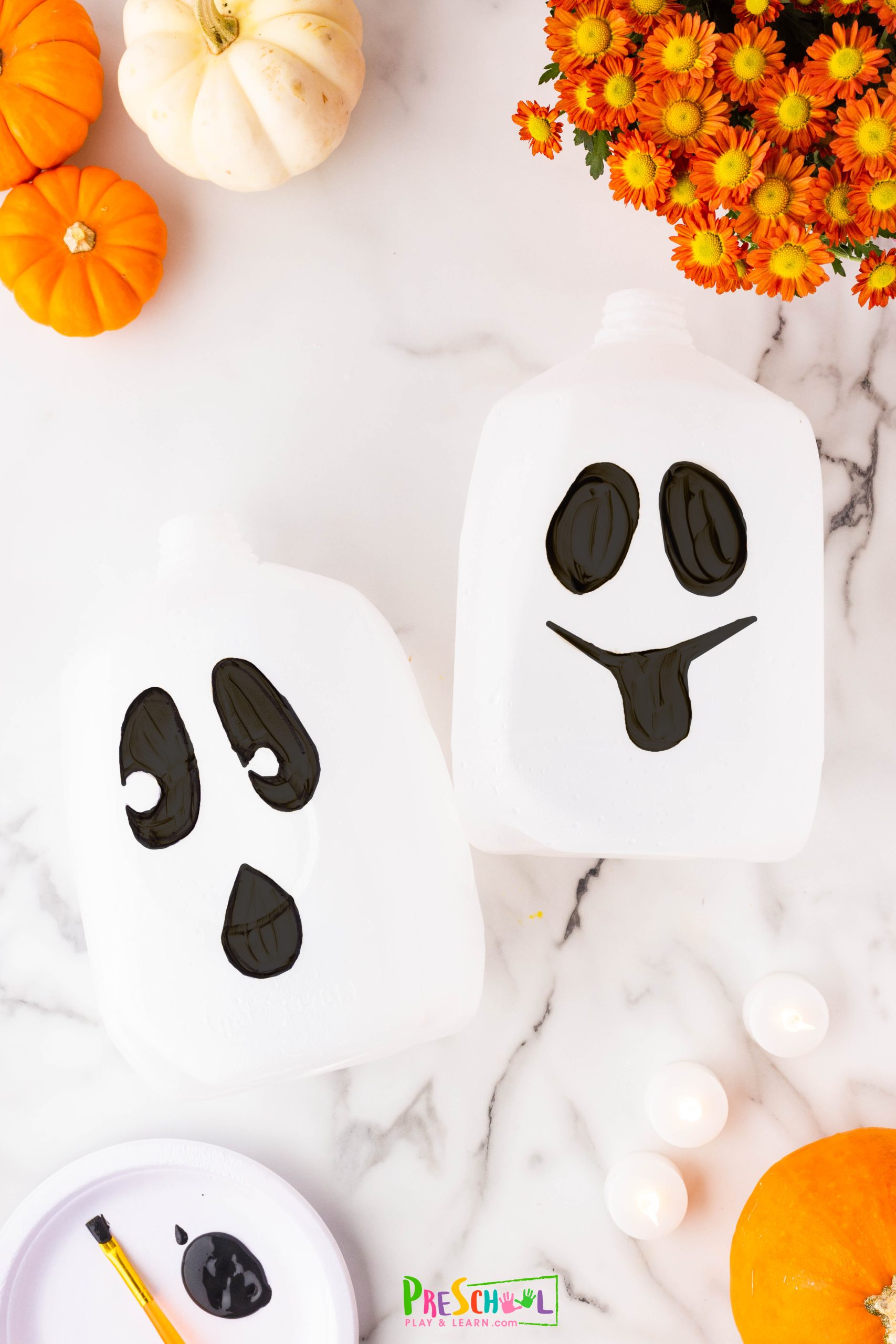 👻 Ghost Milk Jugs Craft and Halloween Activity