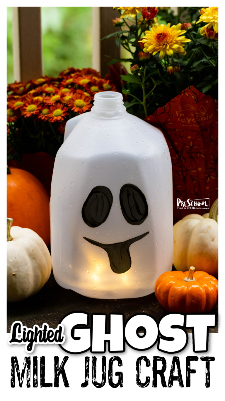 👻 Ghost Milk Jugs Craft and Halloween Activity