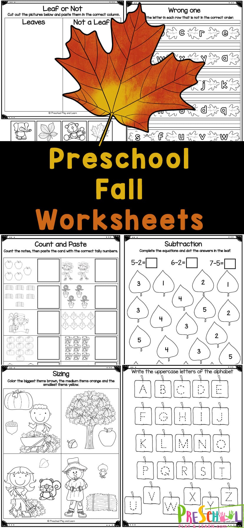 Preschool Fall Worksheets - Free Autumn Activity Sheets!