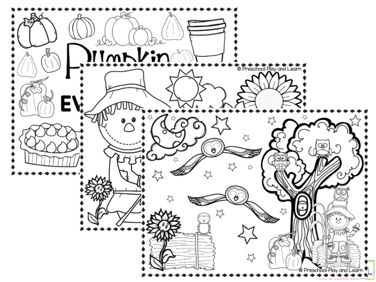 🍂 FREE Autumn Coloring Pages Printable for Preschoolers