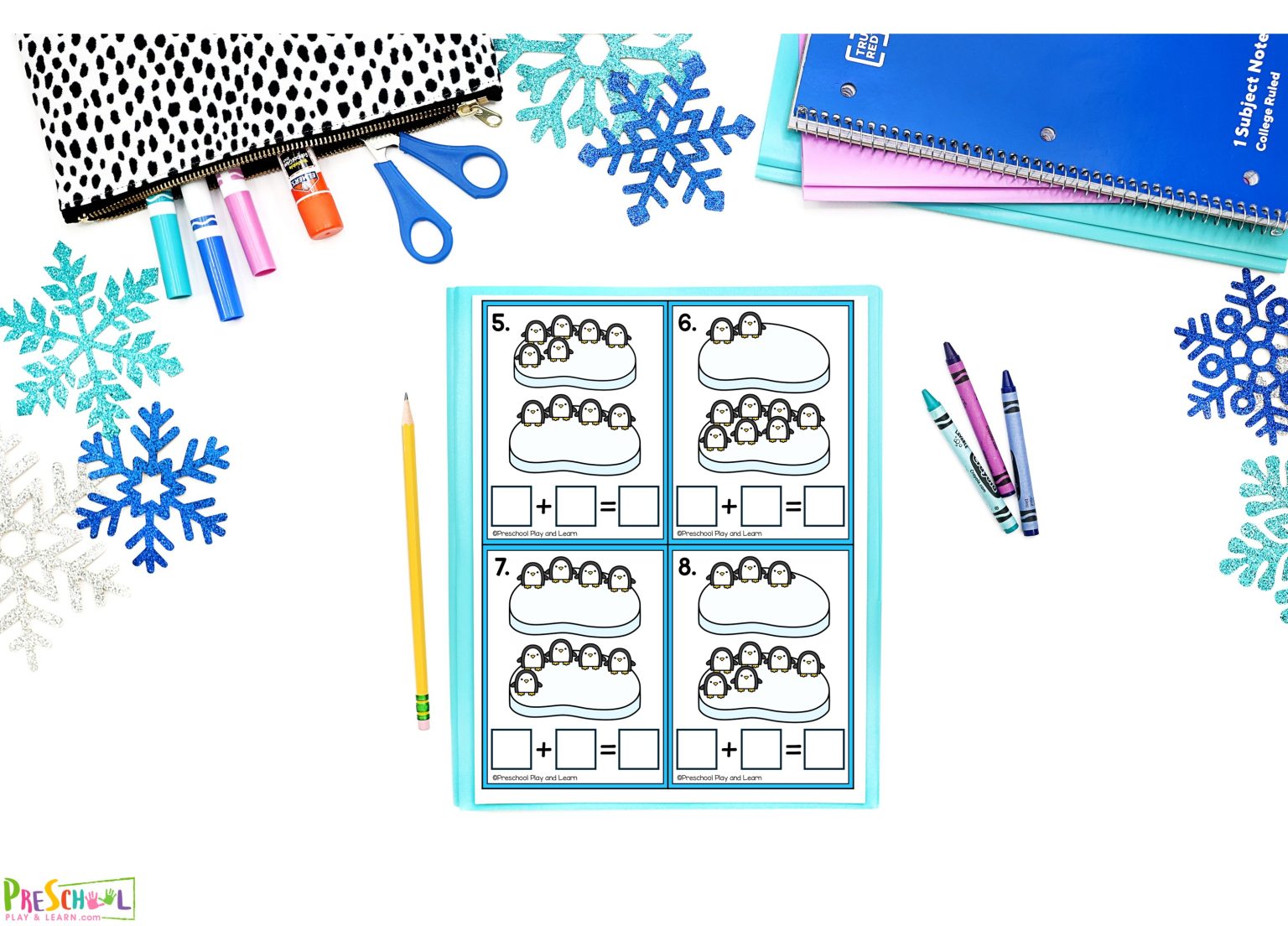 🐧 Cute Penguin Addition Activity for Winter Math Fun