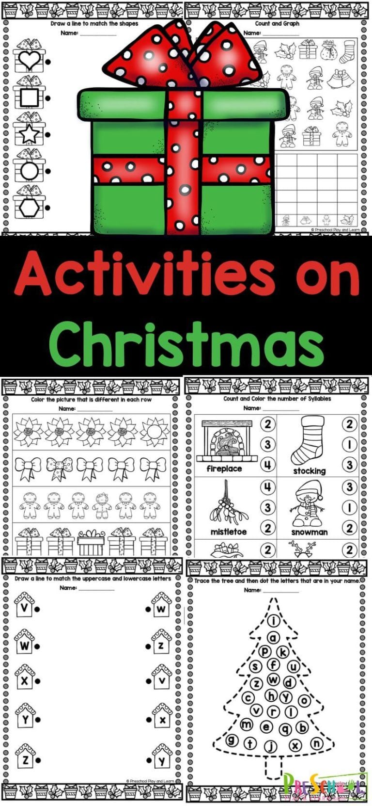 Christmas Elf Shape Matching Math Game (Free Printable!)