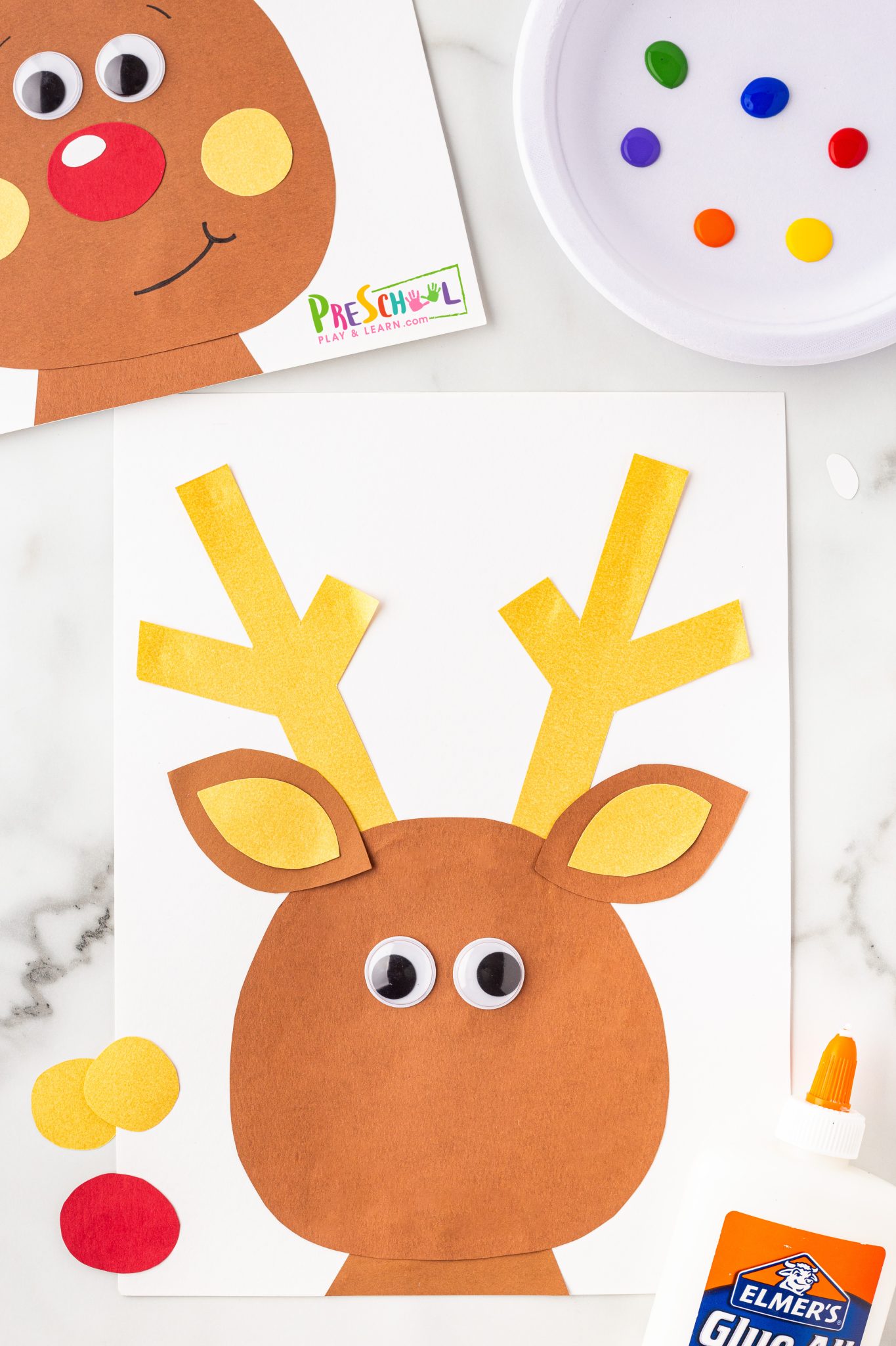 🦌 Cute Christmas Fingerprint Reindeer Craft for Kids