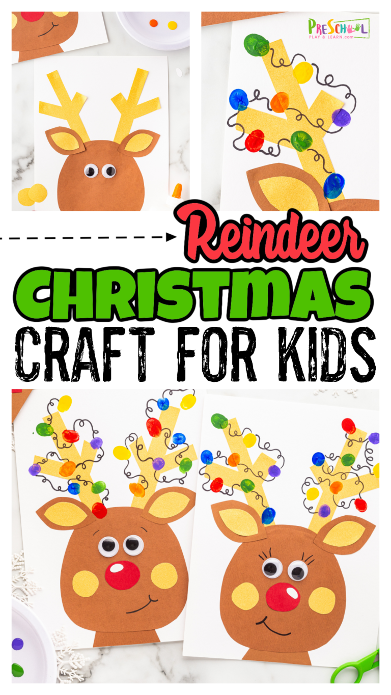 🦌 Cute Christmas Fingerprint Reindeer Craft for Kids