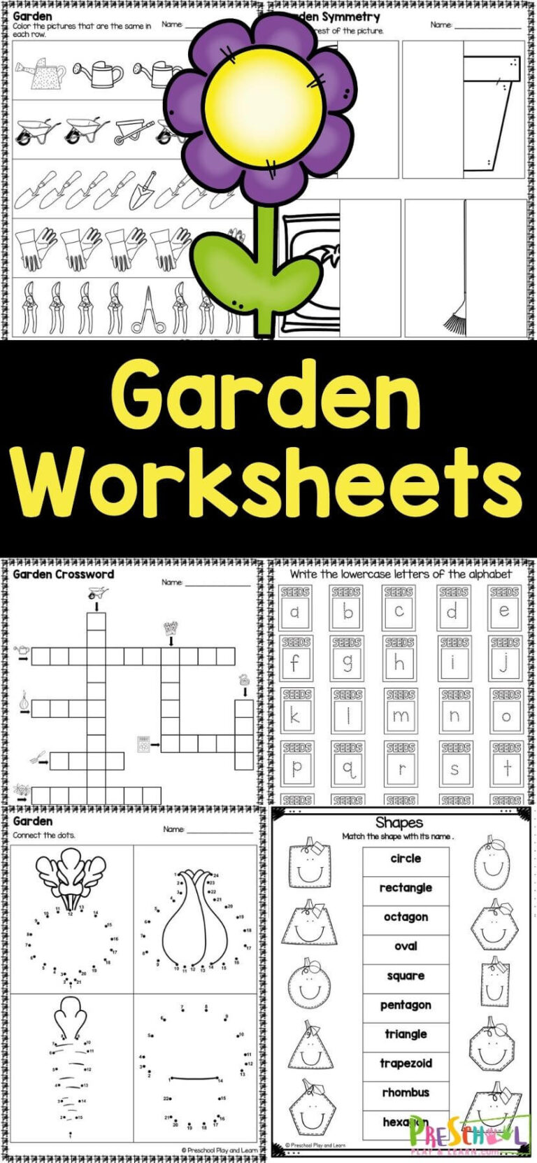 🌱 Free Preschool Garden Worksheets