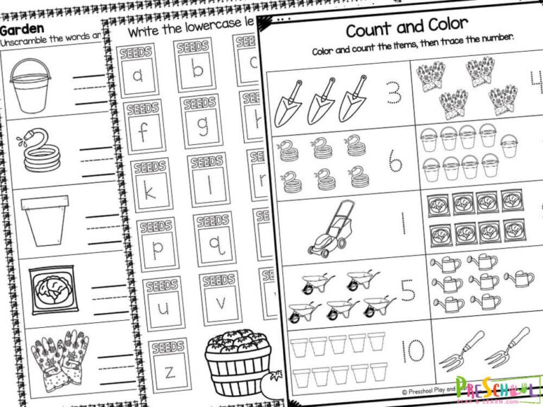 🌱 Free Preschool Garden Worksheets