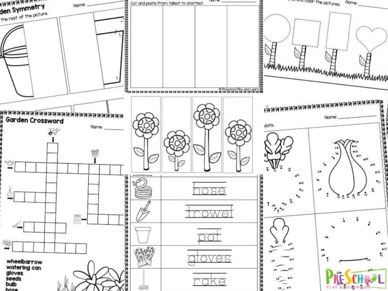 🌱 Free Preschool Garden Worksheets