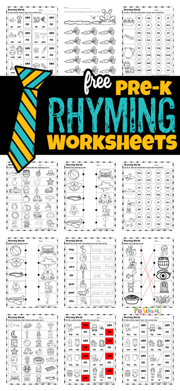 Pre-k Rhyming Worksheets